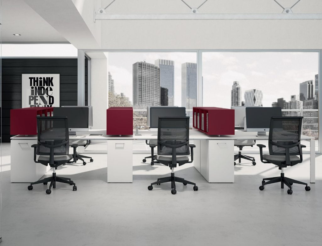 Buy a long workstation desk suitable for six individuals